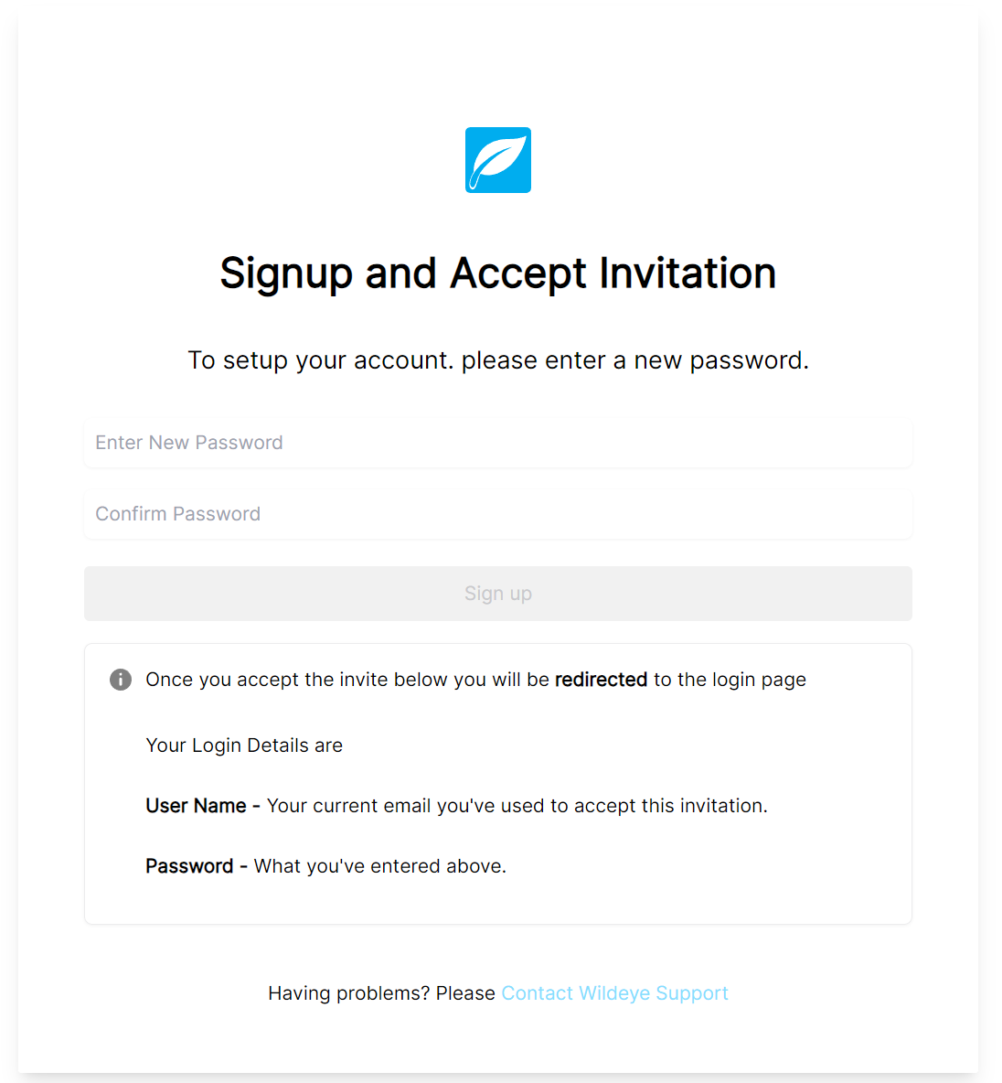 Inviting Users – Wildeye Information